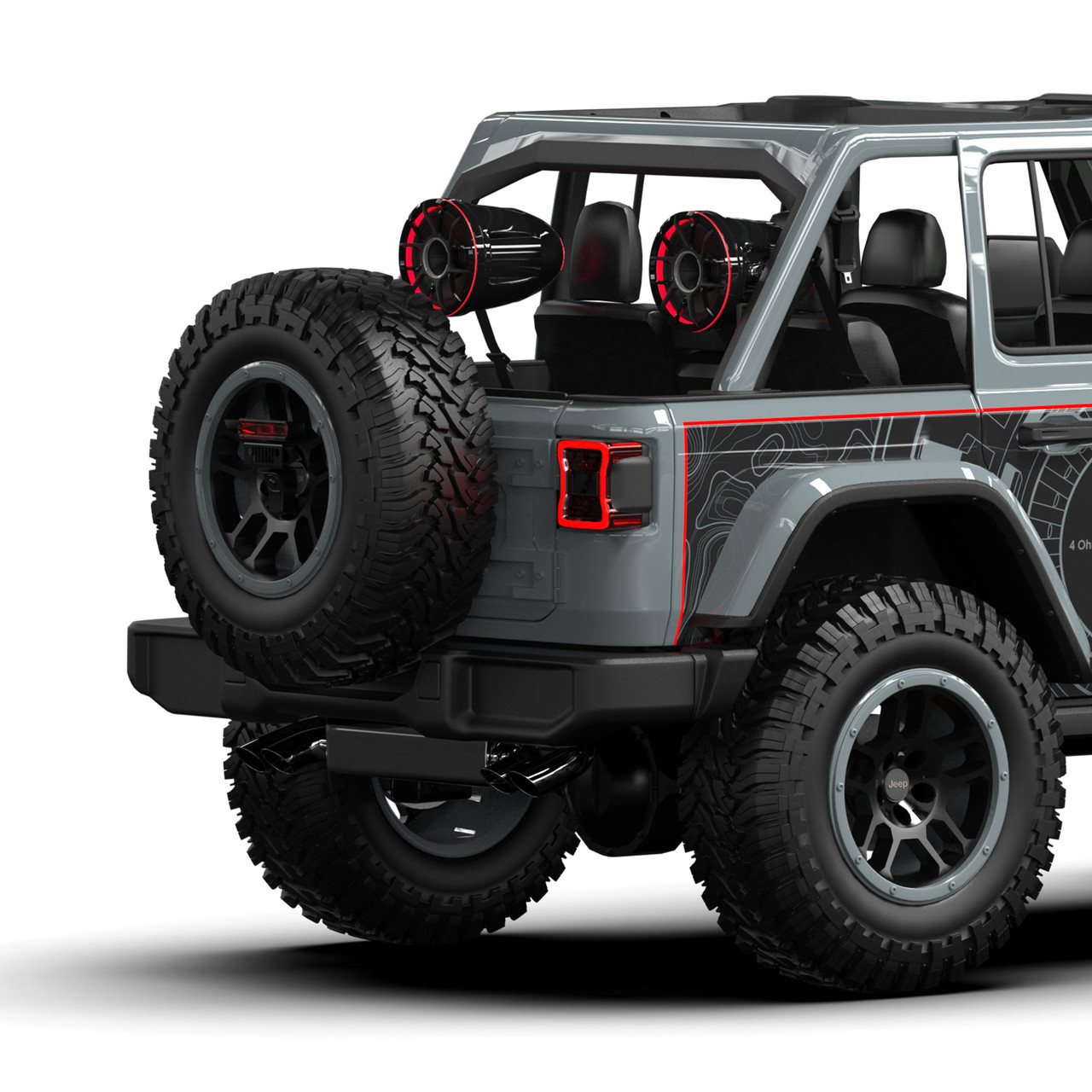 Wet Sounds JEEP-JL-LVL2-T - 800 Watt Tower Speaker Audio Upgrade Kit ...