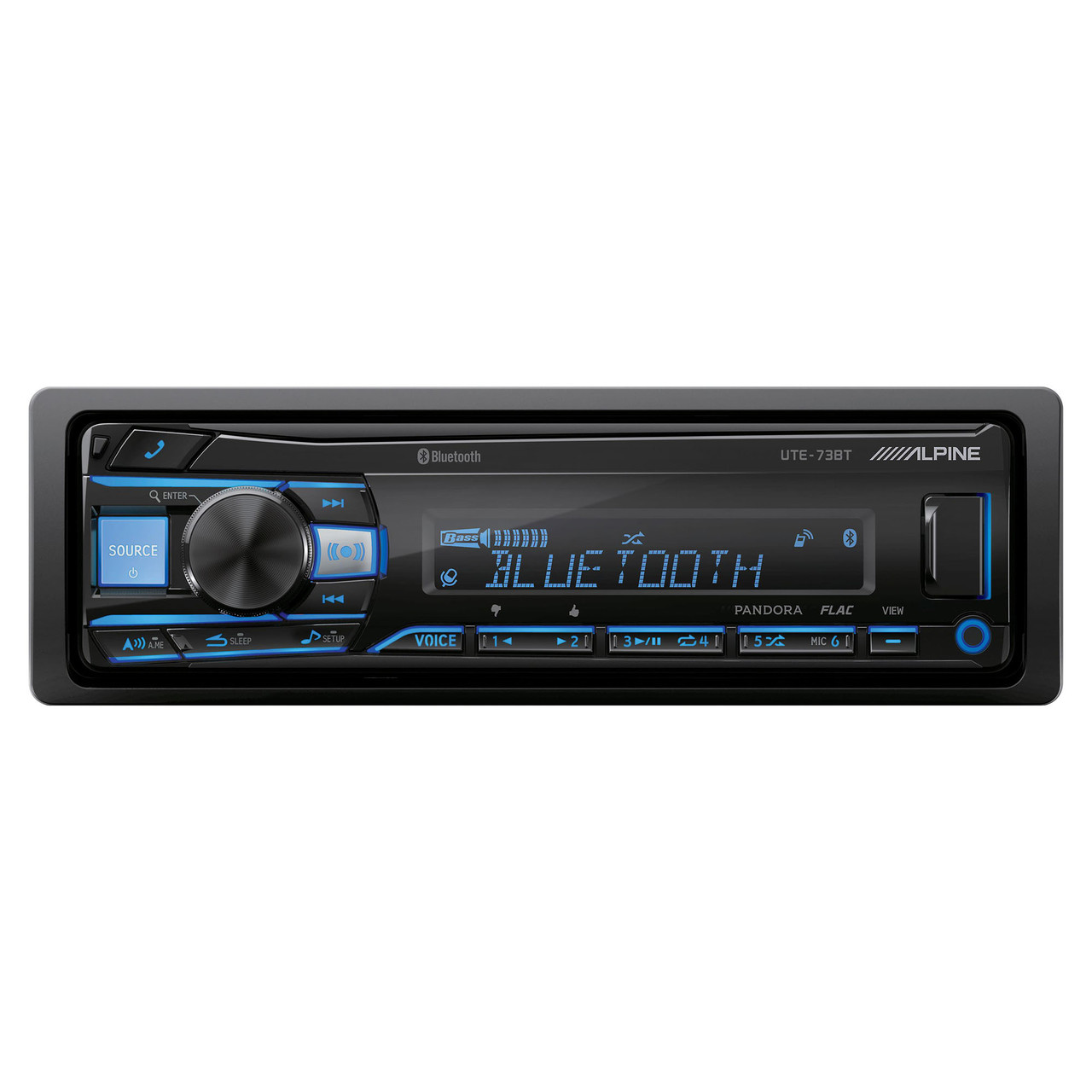 Alpine UTE-73BT Mech-less Digital Bluetooth Media Receiver with 2 Pairs ...