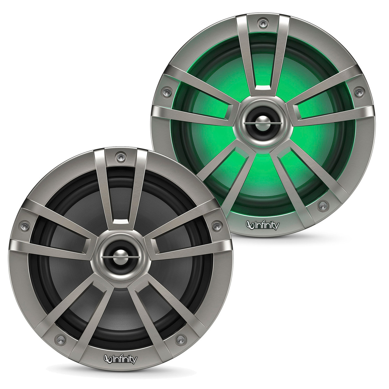 Infinity 622MLT Marine 6.5 Inch RGB LED Coaxial Speakers - Titanium ...
