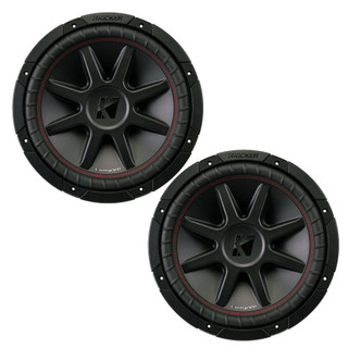 Kicker CVR12 CompVR 12-Inch (300mm) Subwoofer, 2-Ohm DVC Bundle ...