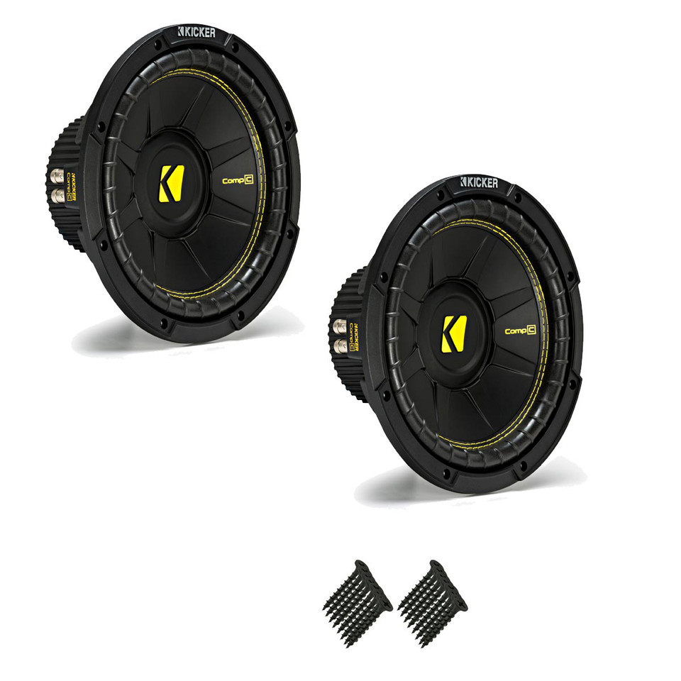 Kicker CWCD104 CompC 10" Subwoofers Bundle Dual 4-Ohm Voice Coil ...