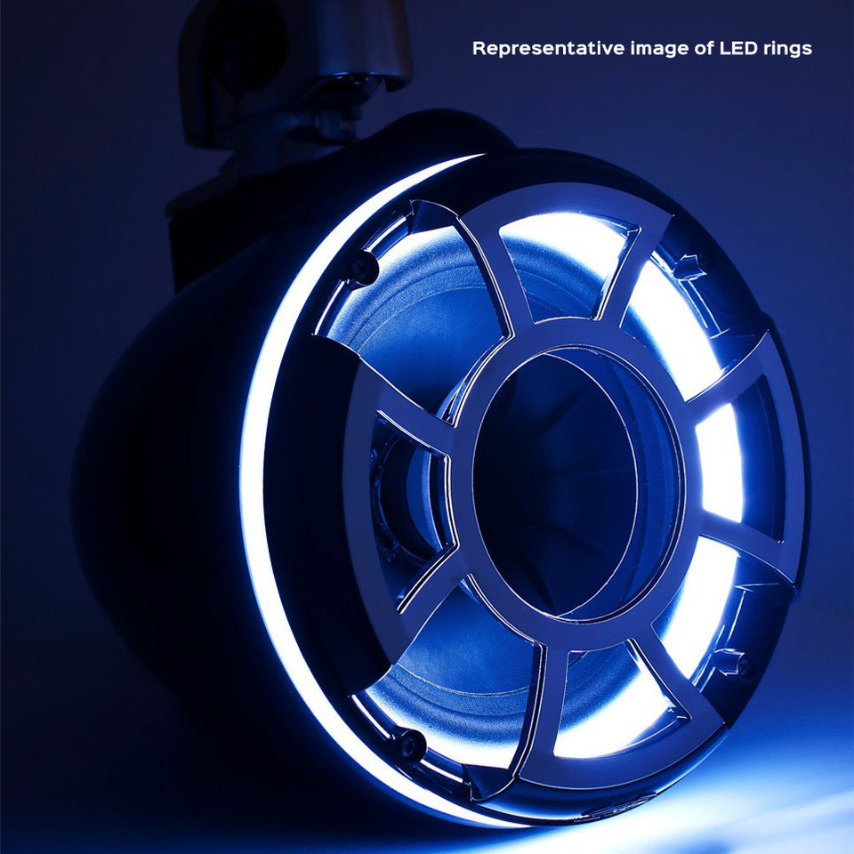 Wet Sounds REV10B-X X-Mount Tower Speakers with RGB LED Speaker Rings ...