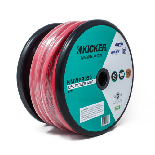 Kicker 47KMWPR050 Marine 1/0awg Power Wire, 50ft, Red - Creative Audio