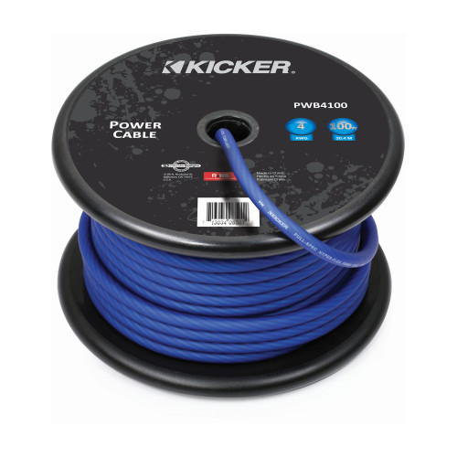 Kicker 46PWB4100 PWB4100 4AWG Power Wire, 100FT, BLUE - Creative Audio
