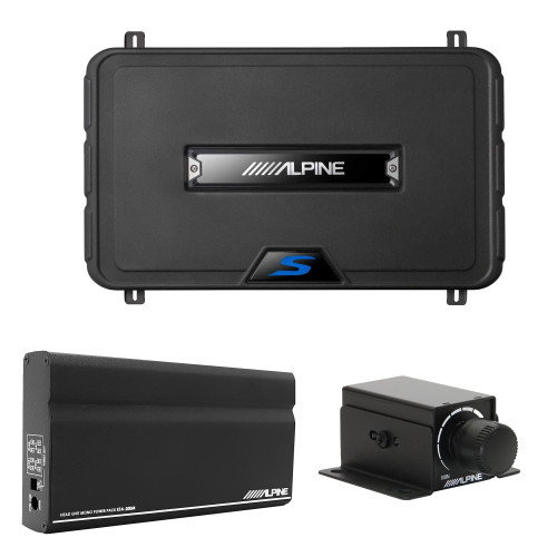 Alpine SS-SB Shallow 12" Subwoofer and KTA-200M Amp Bundle with Bass ...