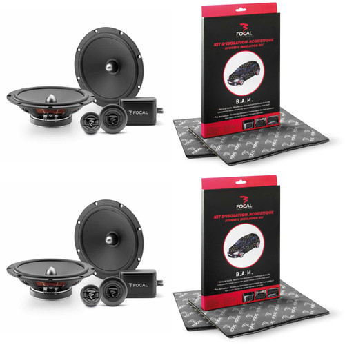 Focal Speaker Bundle - Two Pairs of ASE165S Auditor EVO Series 6" Slim 2-way Component Speaker ...