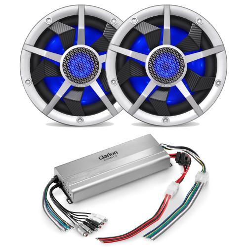 Clarion Marine (2) RGB LED CM2513WL 10-inch Marine Subwoofer 250W RMS ...