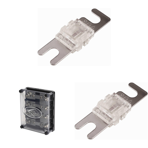 Kicker Warhorse HPFD4 Fused Way Distribution Block & (4 ) AFS 80 Amp ...