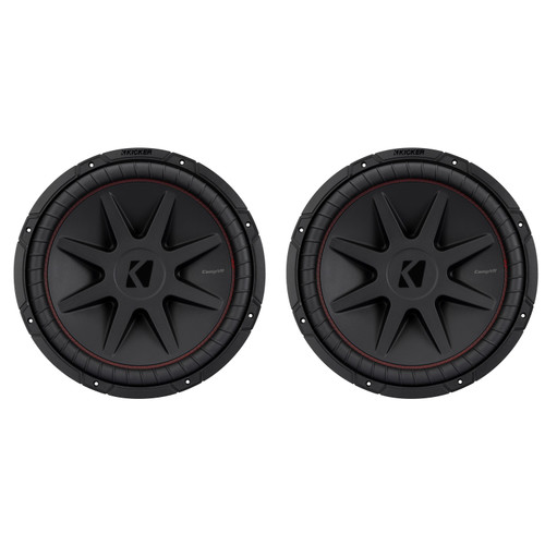 Kicker 52CVR15 CompVR 15-Inch (380mm) Subwoofer, 4-Ohm DVC Bundle ...