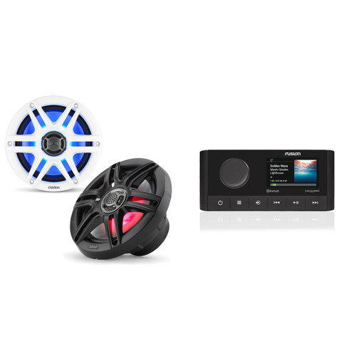 Fusion MS-RA210 Source Unit w/ Clarion CMS-651RGB-SWB 6.5-inch Coaxial ...