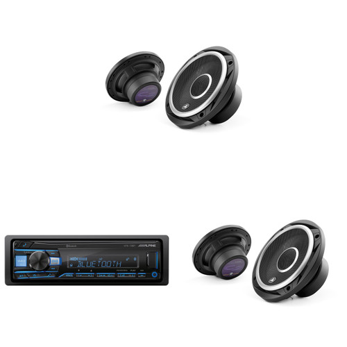 Alpine UTE-73BT Bluetooth Receiver & JL Audio ( 2 Pairs ) C2-650X 6.5 ...