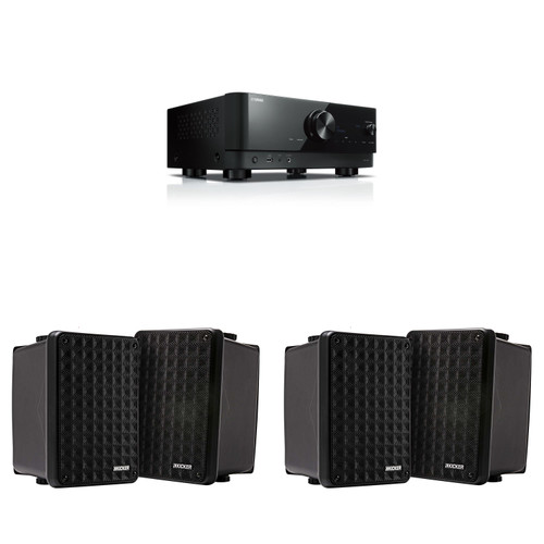 RX-V4ABL 5.2-Channel AV Receiver with 8K HDMI and MusicCast w/ ( 2 Pair ...