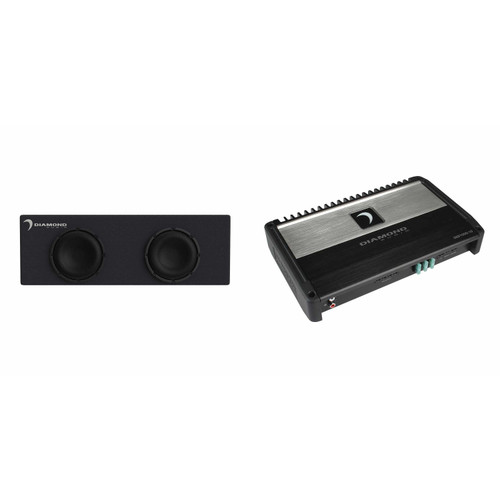 Diamond Audio Dual 10" Microbox bundle with amplifier - DESMB10D and ...