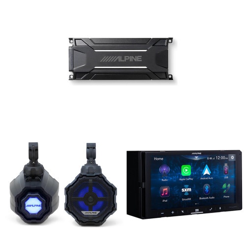 Alpine iLX-W670-S Receiver w/ SPV-65RGB-CAN 6.5” Cage-Mounted Universal ...