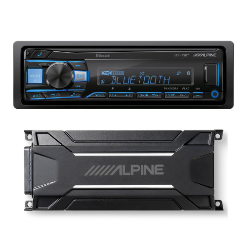 Alpine UTE-73BT Advanced Bluetooth® Multimedia Receiver & KTA-30FW 4 ...