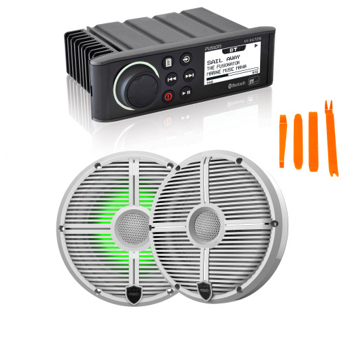 Fusion MS-RA70N Marine AM/FM/BT/NEMA2000 Stereo with 1 Pair RECON 6-XWW ...
