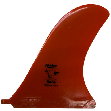 10.25" Rainbow Fin Co. "Nomad" - Used Longboard Single Fin - Red Orange