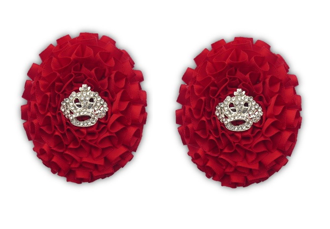 Large Pre Made Oval Crown Rosettes (pair) - roxijaccessories