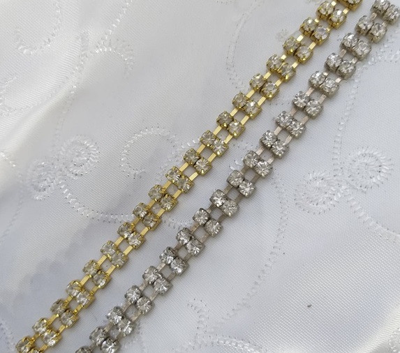 2 row Rhinestone Chain - 10 cm - roxijaccessories