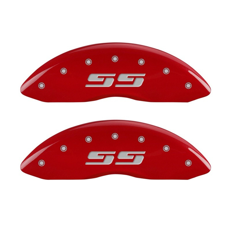 MGP 2 Caliper Covers Eng Front Silverado SS Red Finish Sil Char 2010 ...