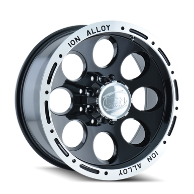 ION Type 174 16x8 / 5x139.7 BP / -5mm Offset / 108mm Hub Black/Machined ...