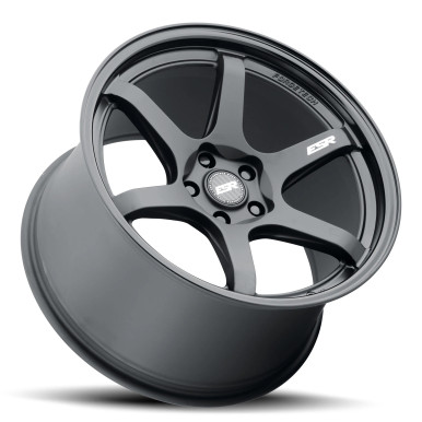 ESR Wheels APEX AP6 18x9.5 / 5x114.3 BP +22 Matte Black GLOSS BLACK LIP