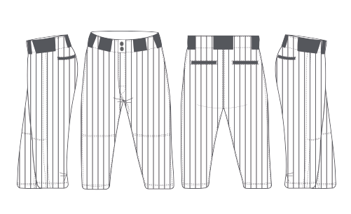 Graphite Pinstripe Baseball Pants Knickers - JayMac Sports Products
