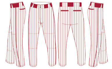 Alabama Crimson Pinstripe Baseball Pants Full Length - JayMac Sports ...