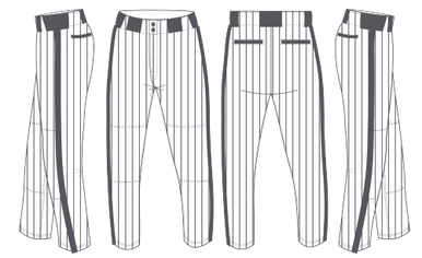 Graphite Pinstripe Baseball Pants Piped - JayMac Sports Products