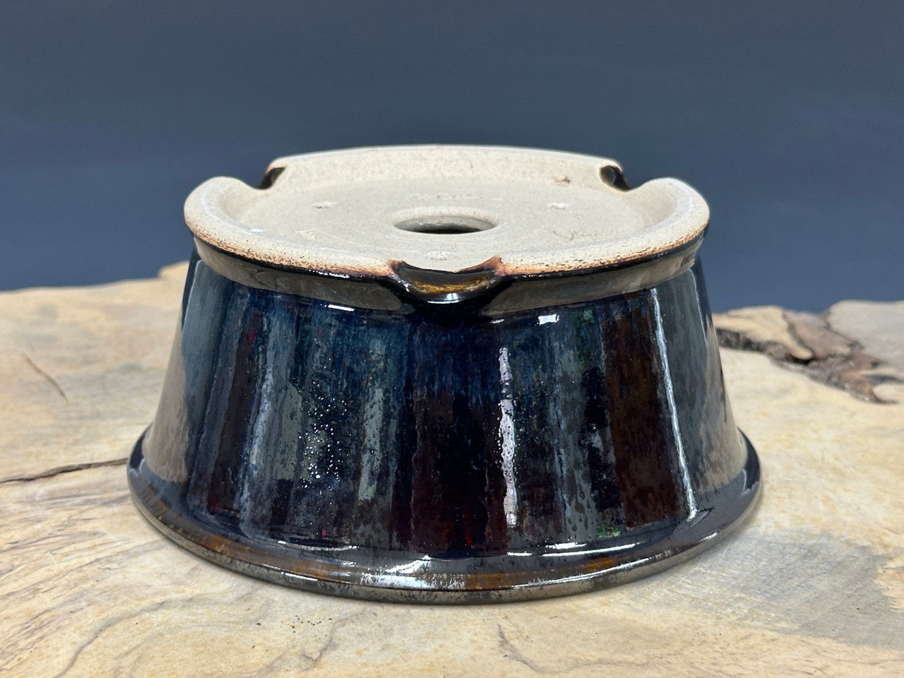 Round handmade bonsai pot, Iker Bonsai Pots, Artisan, Ohio USA 25703