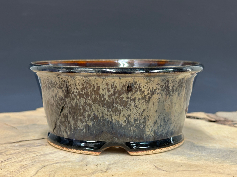 Round handmade bonsai pot, Iker Bonsai Pots, Artisan, Ohio USA 25703
