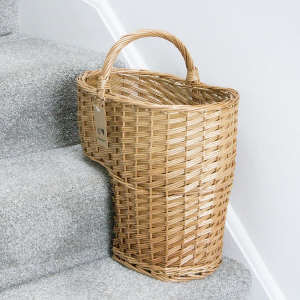 Wicker Stair Case Storage Basket