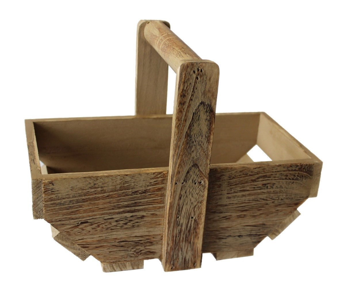 Trug Basket Small in Oak Effect Wood