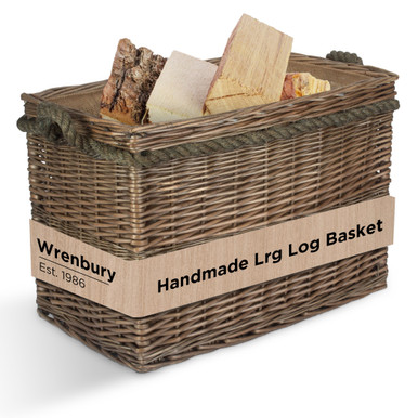 Wrenbury Antique Willow Rectangular Log Basket