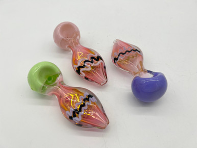 4.5" Slime Color Golden Hand Pipe | AAA Glass Pipes