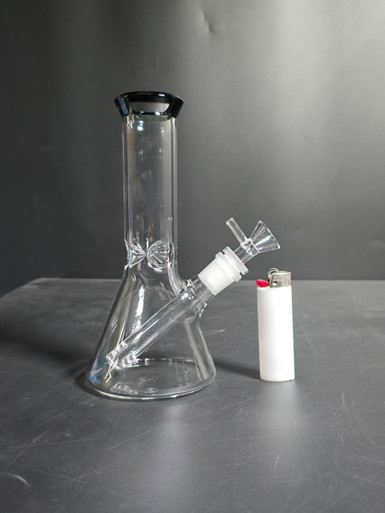 8.5" Color Rim Beaker Base Water Pipe Rig w/Dry Bowl (Black) - AAA ...