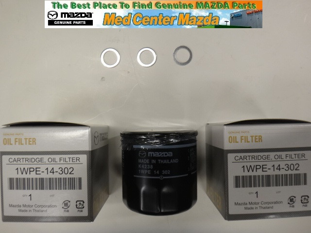 Genuine Mazda Skyactiv Technology 3 pack oil filter and 3 drain plug ...