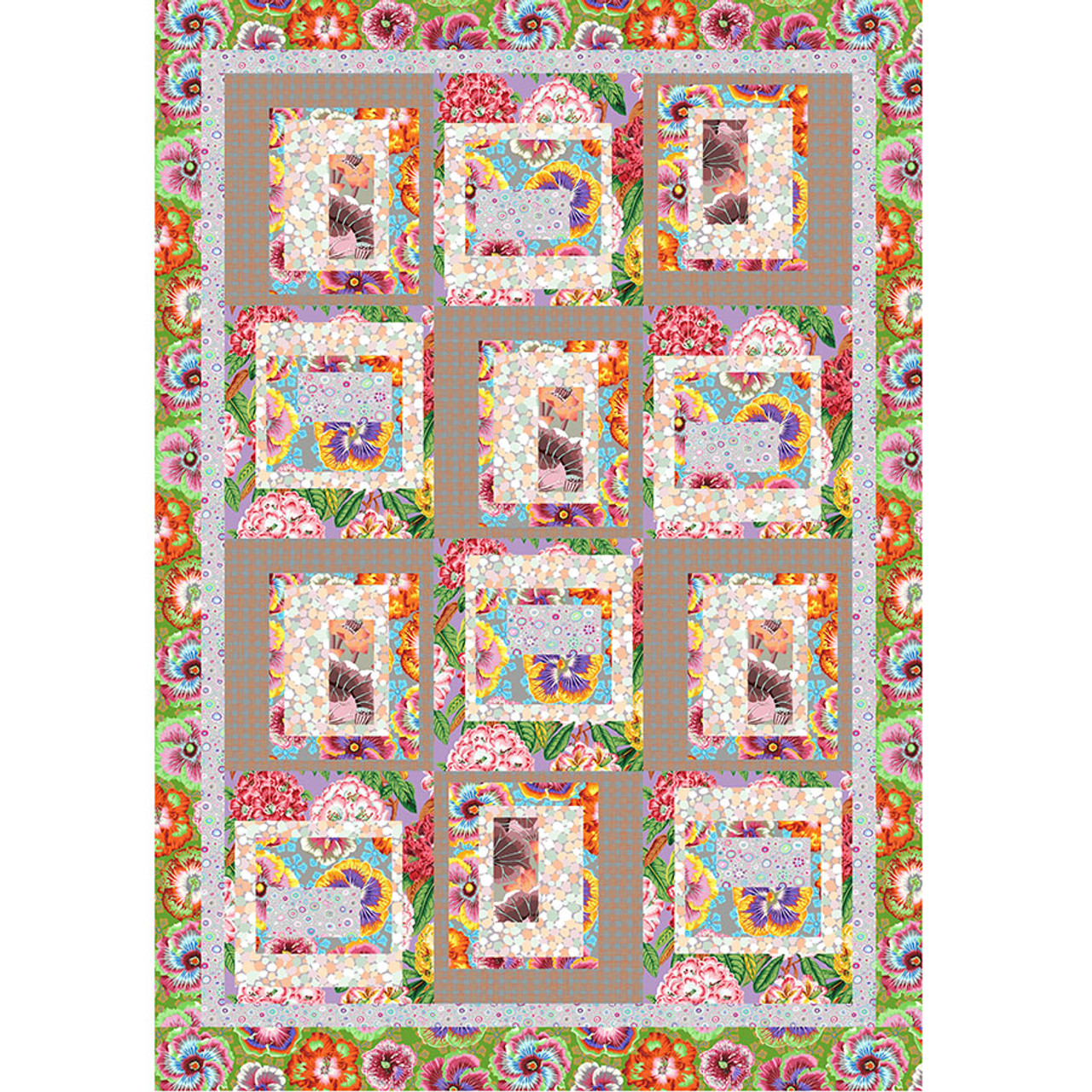 Kaffe Fassett Collective Paradise Cubed Quilt Light Freespirit
