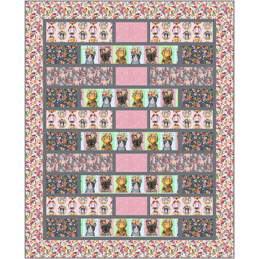 Mia Charro - Bridges Quilt - Cats - FreeSpirit Fabrics