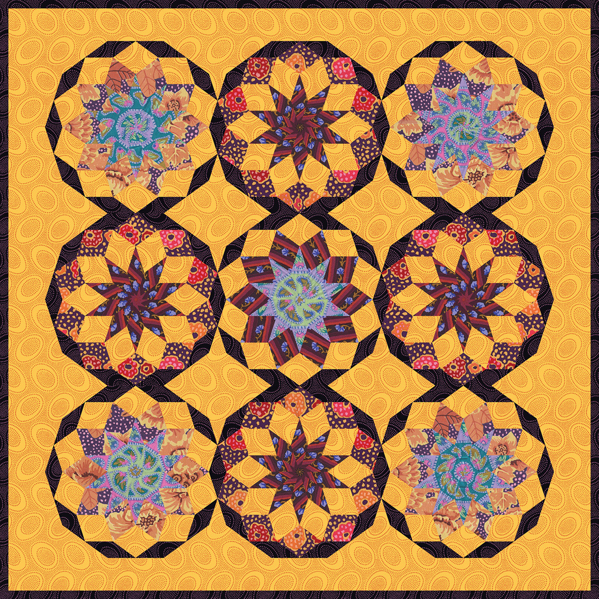 Kaffe Fassett - Starflower Wall Hanging - Warm - FreeSpirit Fabrics