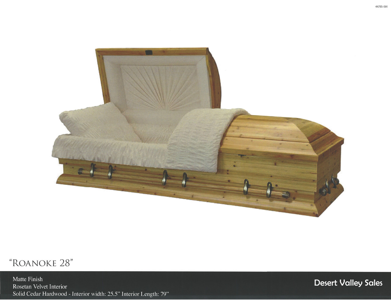 Oversize Cedar Roanoke 28" Wide Casket