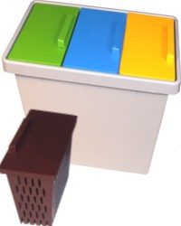 POLYCYCLE 39 Litre Trio Recycling System Plus 8 Litre Caddy - Laundry ...