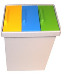 POLYCYCLE 3 x 13 Litre Trio Recycling Bin - Laundry Company