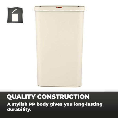 Tower 50L Rectangular Sensor Bin Cream - Laundry Company