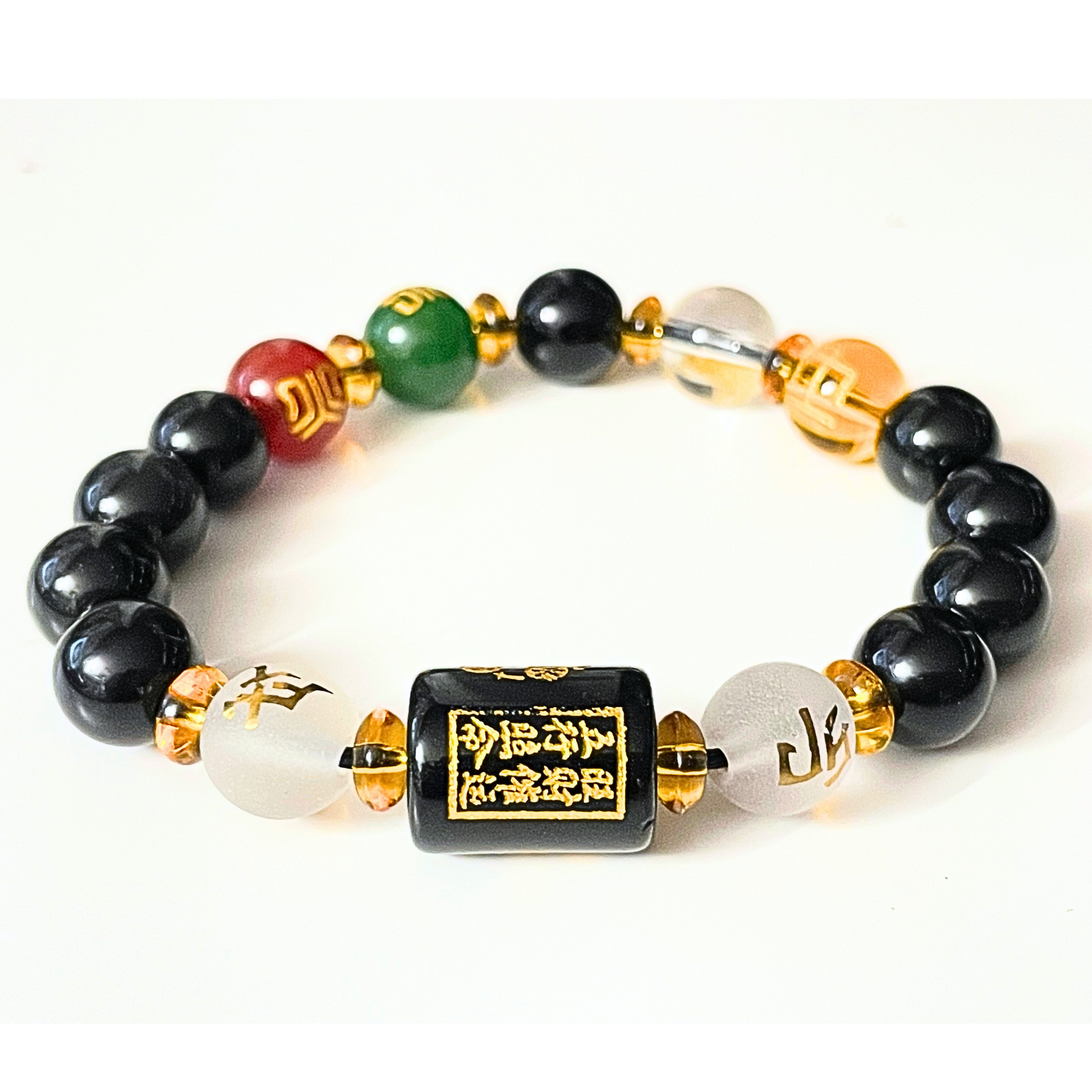 Feng Shui Obsidian five Element Bracelet for Good Luck and Protection