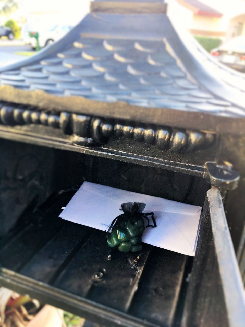 Luck and Good Fortune placing Green Jade in your Mail Box