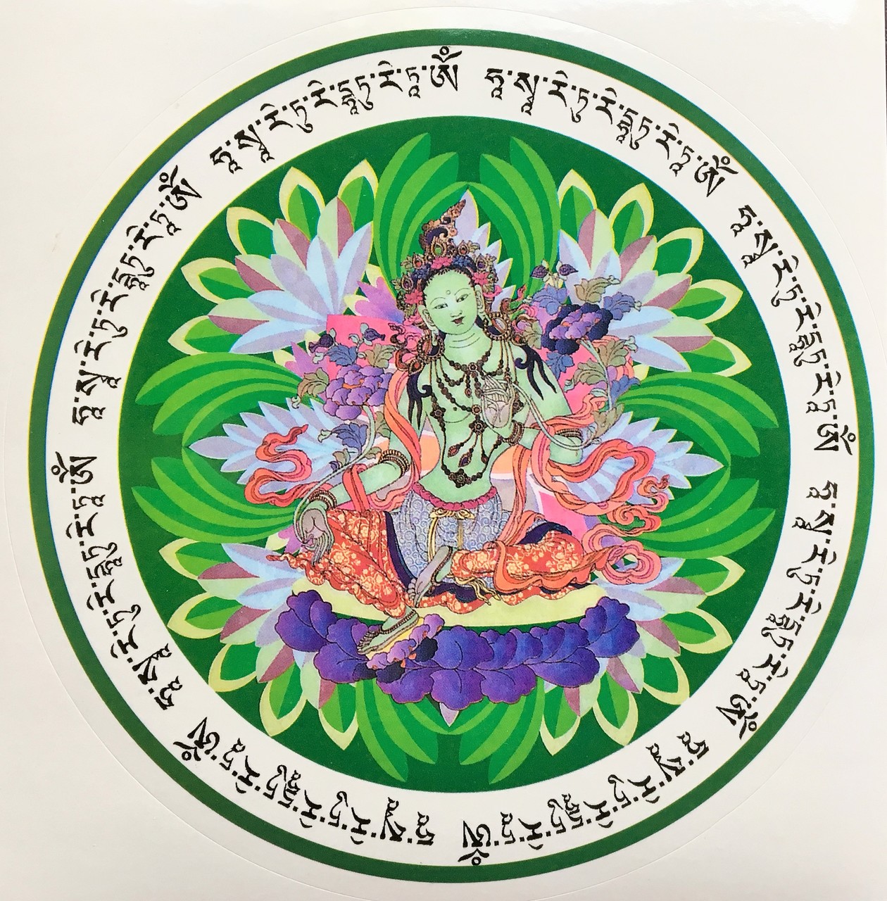 GREEN TARA AMULET STICKER - 2 stickers - Unique Feng Shui™