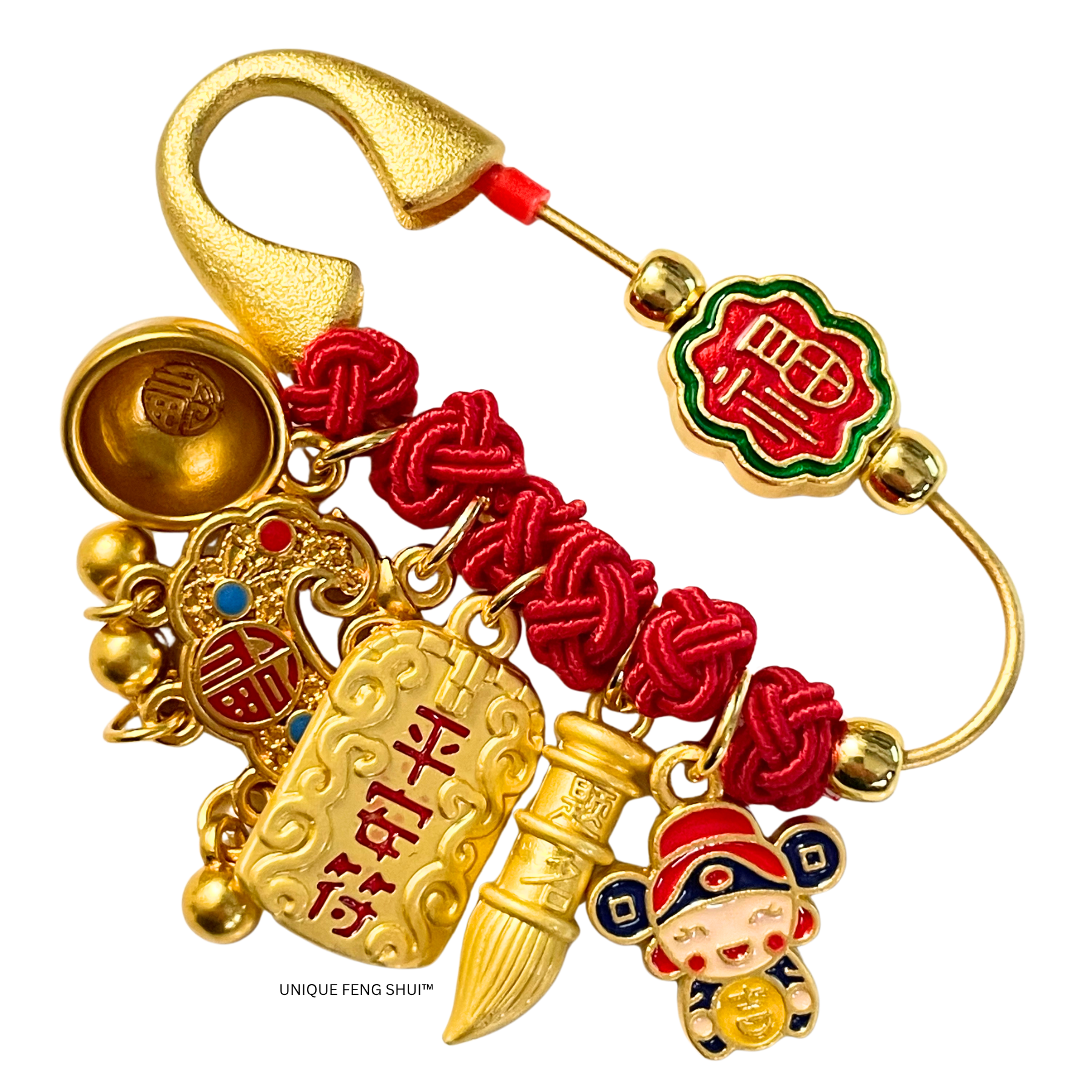 Multi-Charm Pin for Continuous Luck and Protection - Unique Feng Shui™