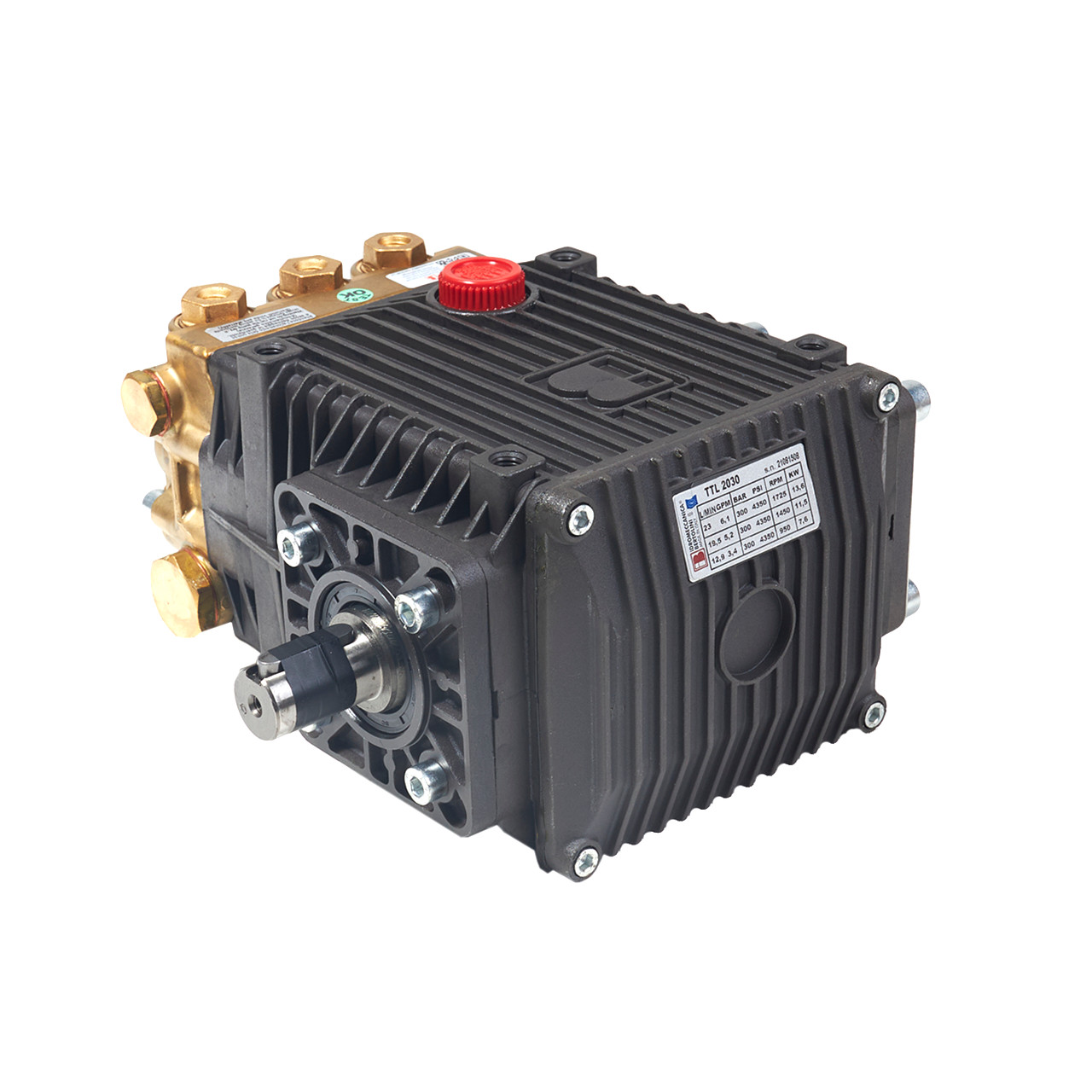 Bertolini TTL 2030: 4350 psi @ 6.1 US gpm, 24 mm Shaft Pressure Washer Pump