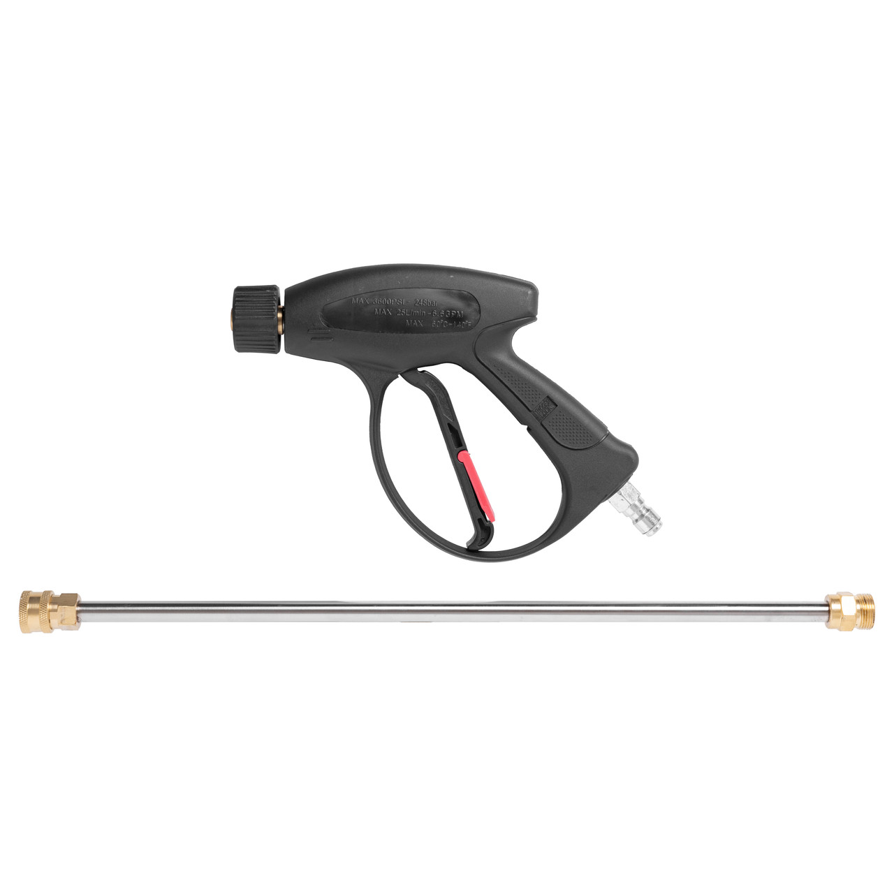 Canpump Hi-Pressure Short Spray Gun & Wand Assembly, 3600 psi, Quick ...